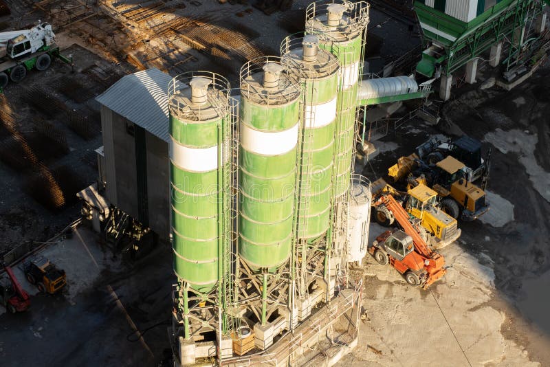 Tanks with Concrete at the Construction Site, Cans for the Storage of ...
