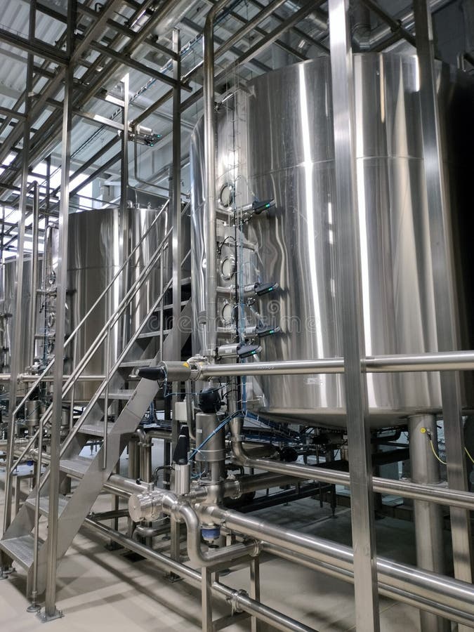 Tanks at the Dairy Plant. Technological Equipment at a Modern Dairy ...