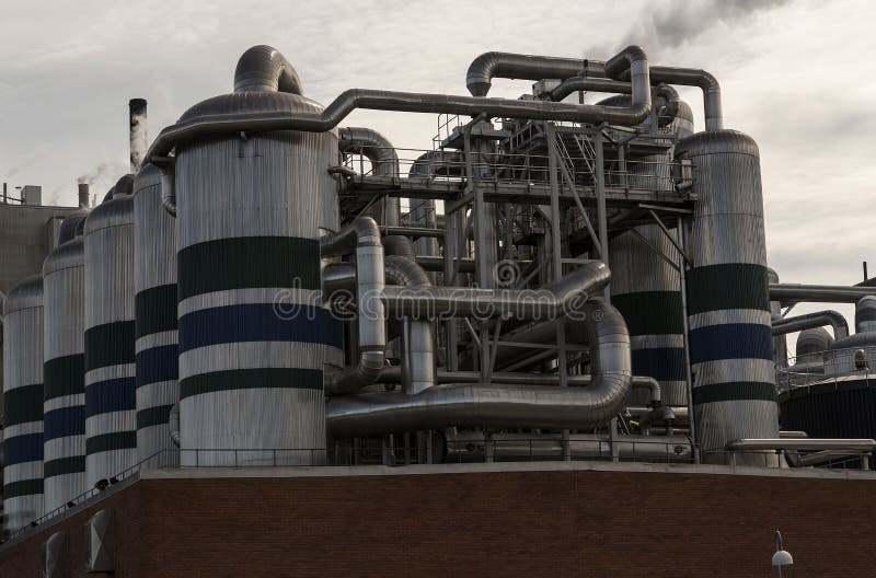 The tanks of the factory stock image. Image of power - 56838027