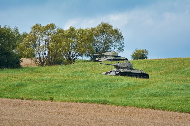 Tanks on the Field stock photo. Image of dukla, outdoor - 75285708