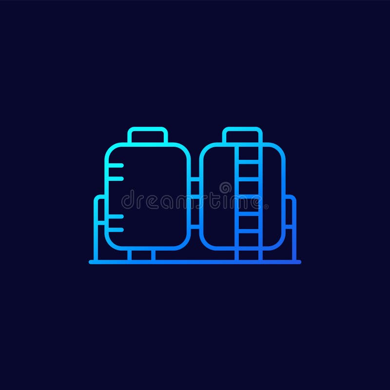 Tanks, Industrial Storage Line Vector Icon Stock Vector - Illustration ...