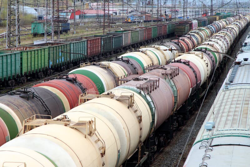Tanks for Liquid Bulk Cargoes are Standing on the Tracks. Stock Image ...