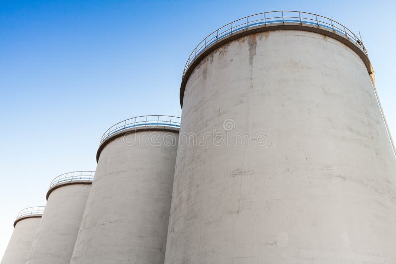 Large Tanks Made of Concrete in a Row Stock Image - Image of production ...