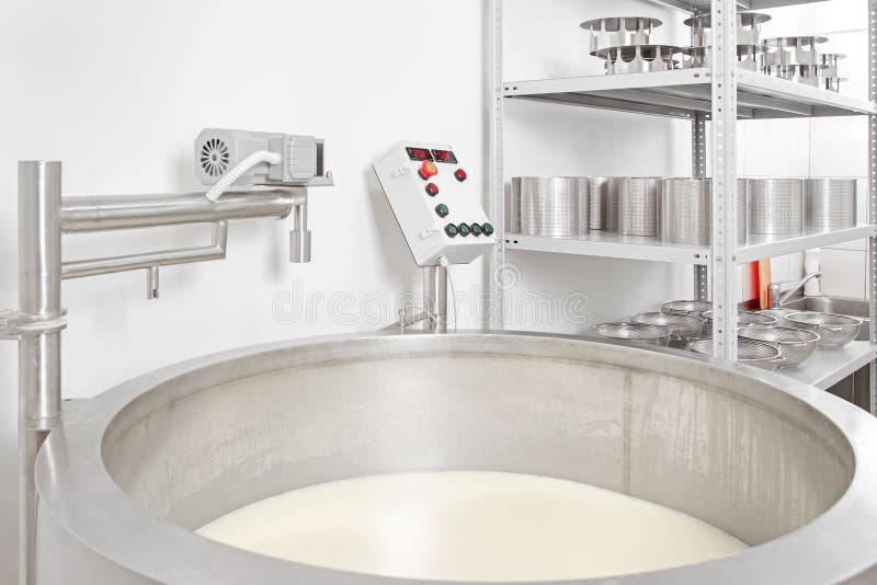 Tanks for making cheese stock photo. Image of metal - 179399690