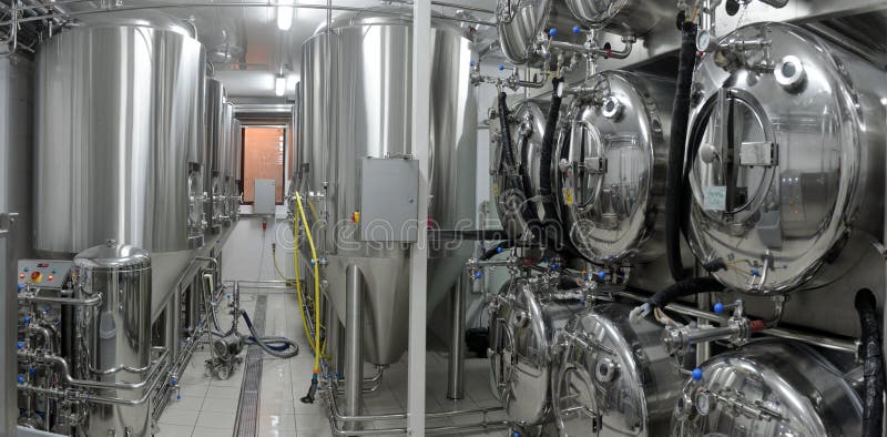 Traditional Champagne Sparkling Wine Making Process in Steel Tanks in ...