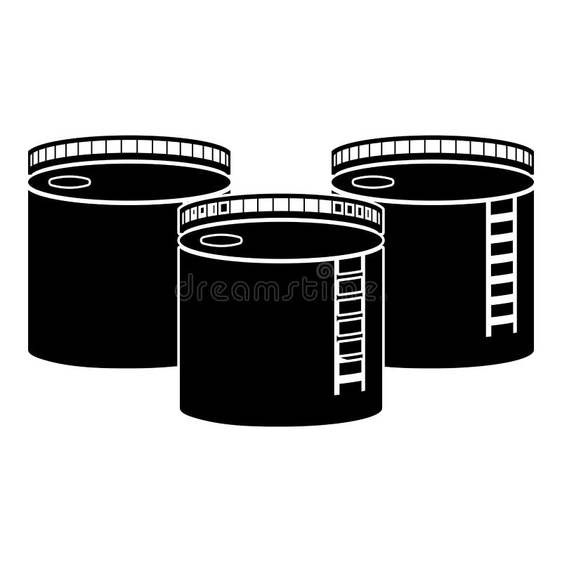Tanks with Oil Storage Icon Black Color Vector Illustration Image Flat Style Stock Vector ...