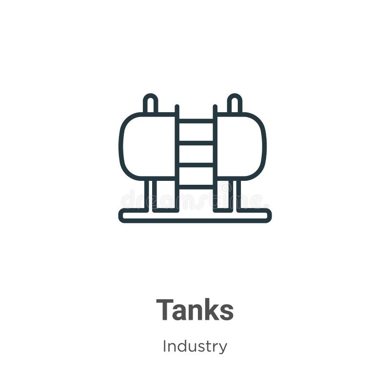 Tanks Outline Vector Icon. Thin Line Black Tanks Icon, Flat Vector ...
