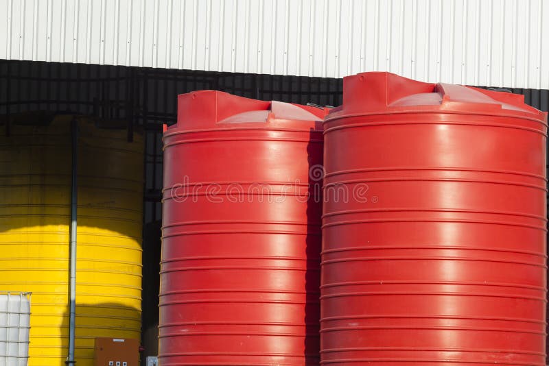 Tanks Plastic Large stock image. Image of outdoors, industrial - 70118021