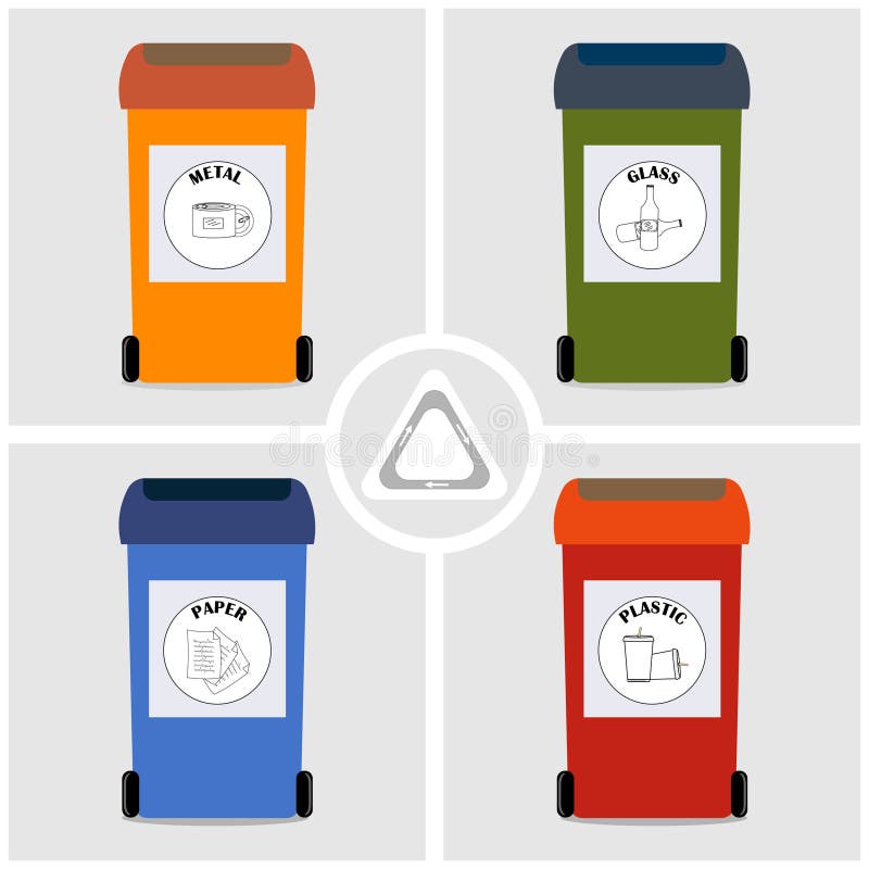 Tanks for Separation of Garbage, Set Stock Vector - Illustration of ...