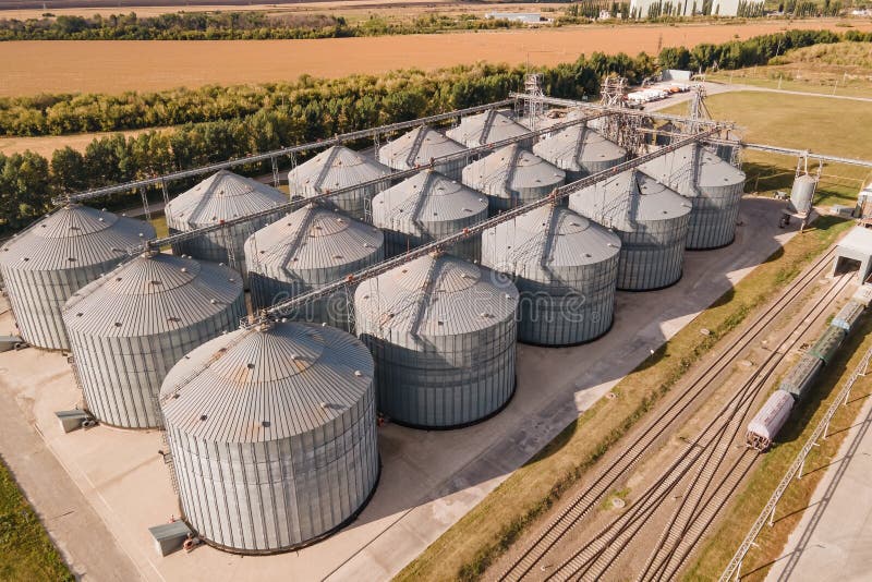Tanks Storage Elevator Processing Soybean Wheat Grain Stock Photos ...
