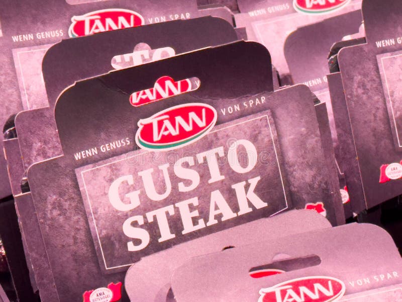 Tann Gusto Steak Packaging Display with Logo and Label Details ...