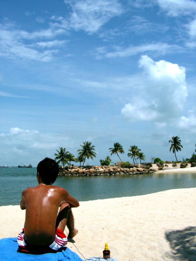 Tanned man sunbathing stock image. Image of leisure, enjoy - 1015953