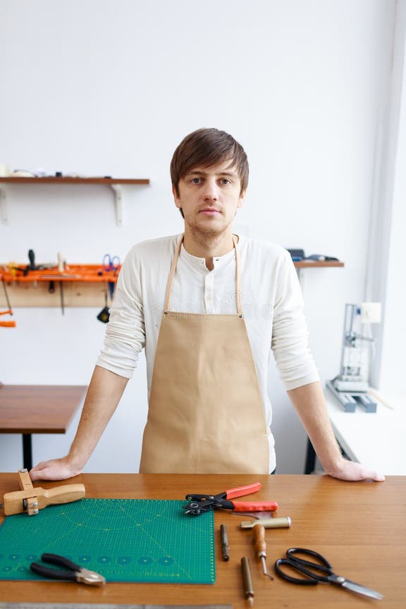 Tanner in workshop stock photo. Image of tool, skill - 88116550