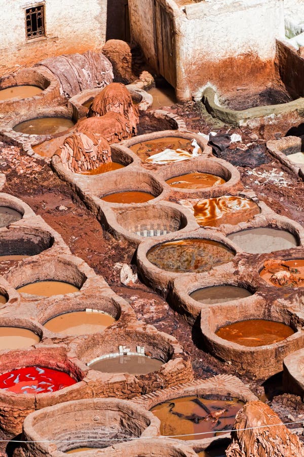 Tanneries, Fes Morocco stock image. Image of moroccan - 21234655