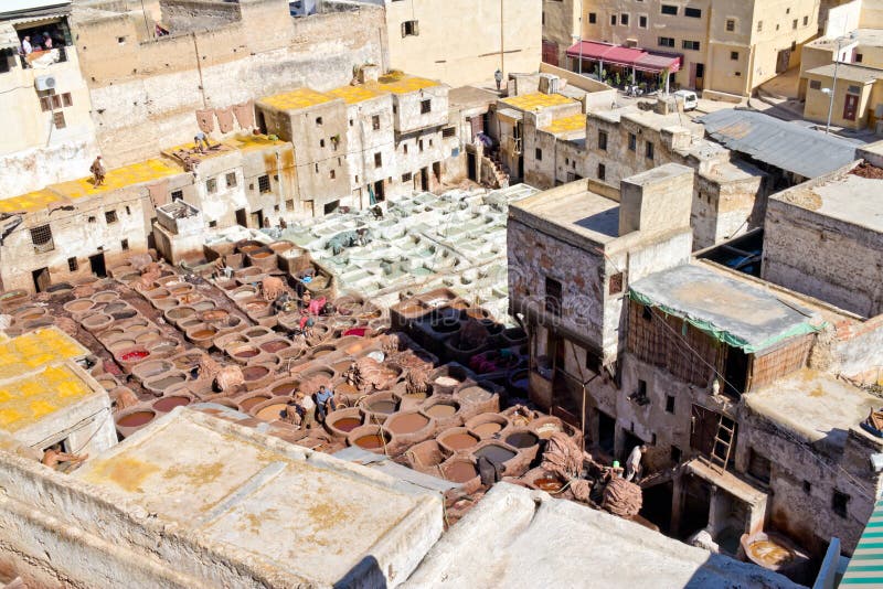 Leather Tanning in Fez - Morocco Editorial Photo - Image of east, royal ...