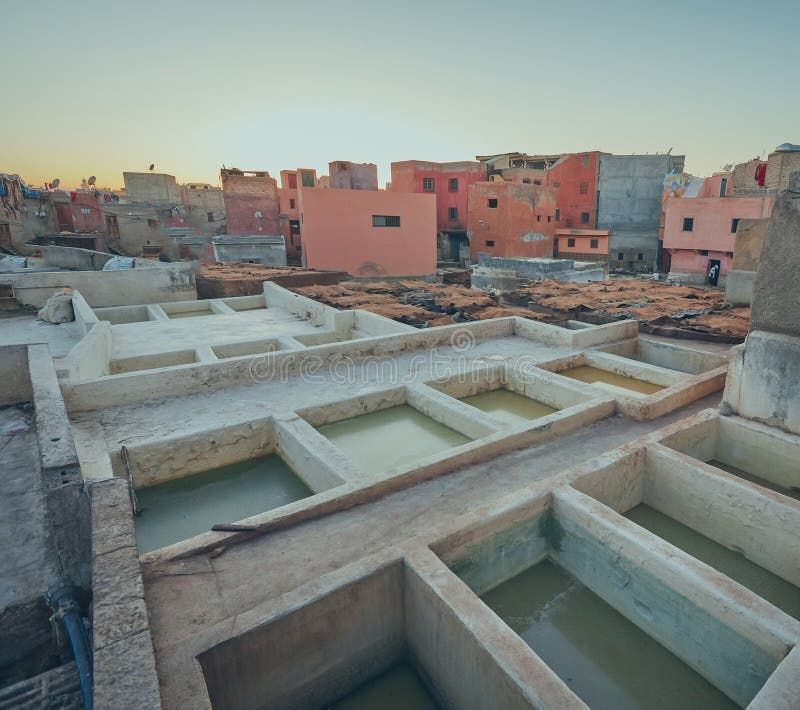 Tanners Working Leather in the Old Tannery Stock Image - Image of ...