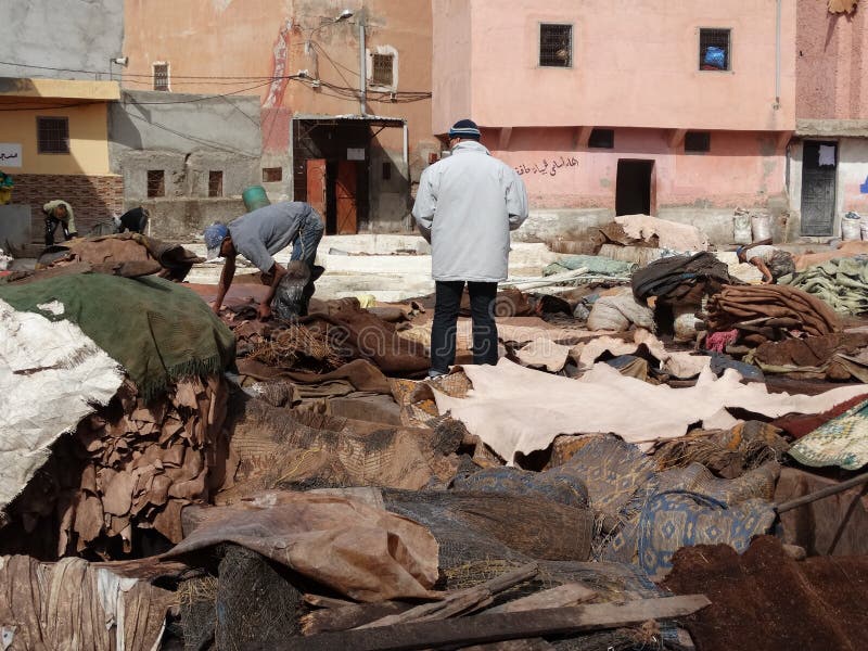 Tannery at Marrakesh, Morocco Editorial Image - Image of oriental ...
