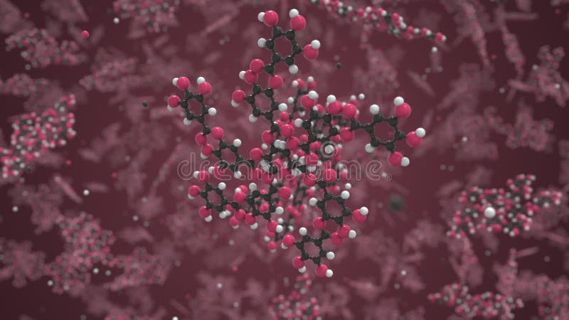 Tannic Acid Molecule, Scientific Molecular Model, Looping 3d Animation ...