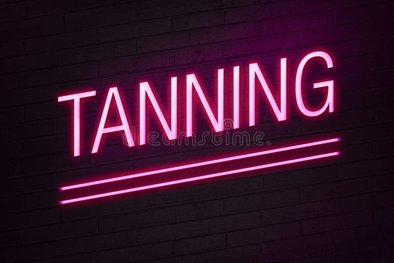 Tanning parlour neon sign stock illustration. Illustration of fake ...
