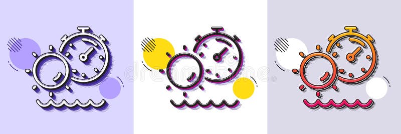 Tanning Time Line Icon. Uv Sun Protect Sign. Halftone Dotted Pattern ...