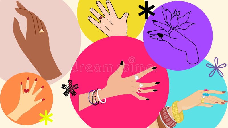 Humans and rings stock illustration. Illustration of pink - 259277579