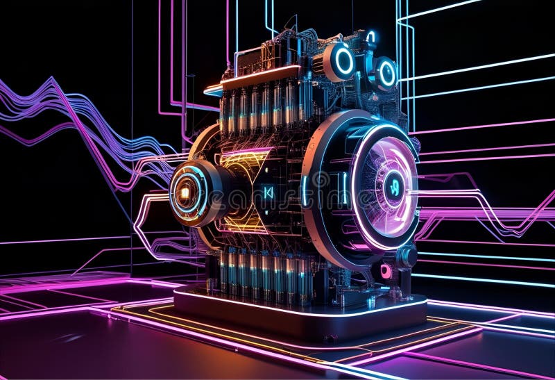 Supercomputer Module Complex Data Streams Stock Illustrations – 1 Supercomputer Module Complex ...