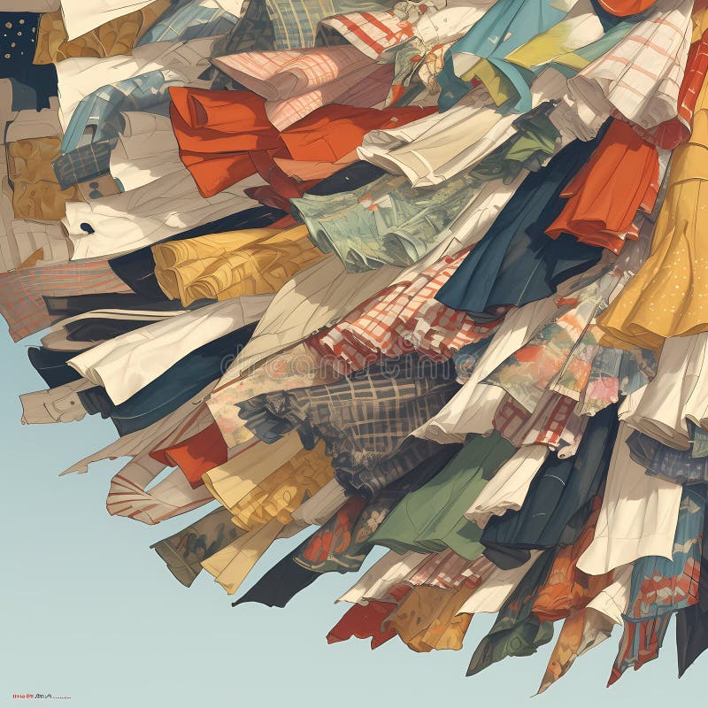 A Tantalizing Array of Garments Stock Illustration - Illustration of ...