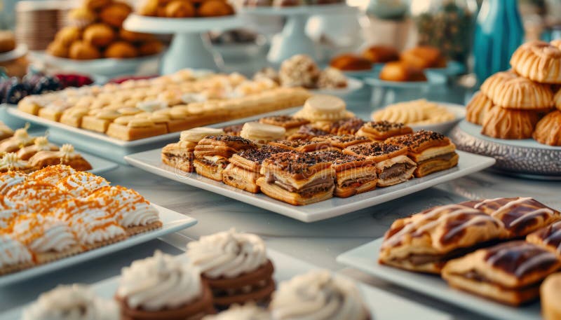 Delicious Eid Al-Adha Sweets and Pastries Close-Up of Traditional ...
