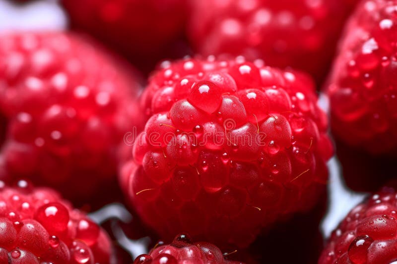 Tantalizing Macro Raspberry Closeup. Generate Ai Stock Image - Image of ...