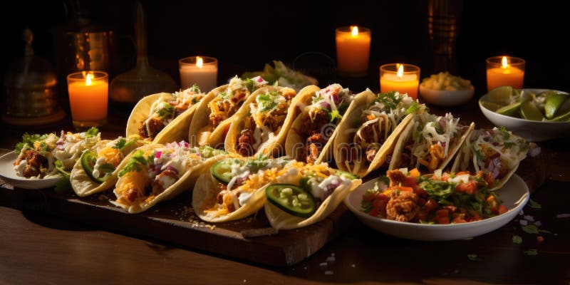 Tantalizing Taco Feast - Piled High - Flavor Explosion Stock ...