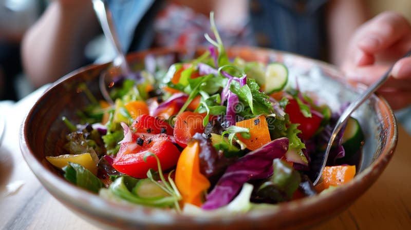 A Tantalizing View Captures the Presentation of a Vegetable Salad ...