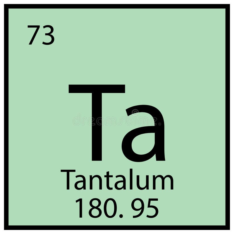 Tantalum As Element 73 of the Periodic Table 3D Illustration on Red ...