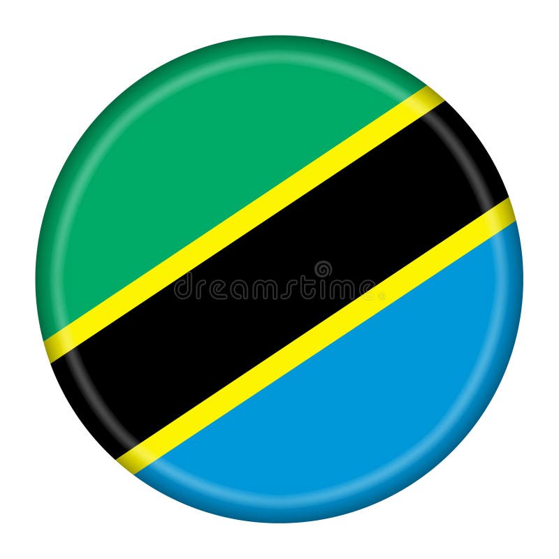 Tanzania Flag Button 3d Illustration with Clipping Path Stock ...
