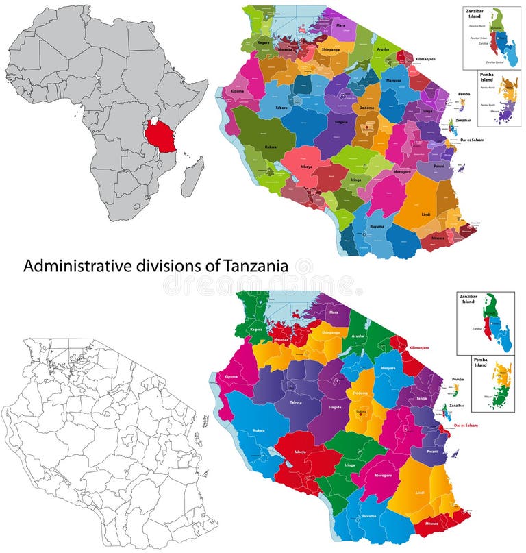 Tanzania Detailed Map Stock Illustrations – 1,435 Tanzania Detailed Map ...