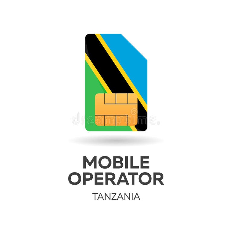 Tanzania Mobile Operator. SIM Card with Flag. Vector Illustration ...