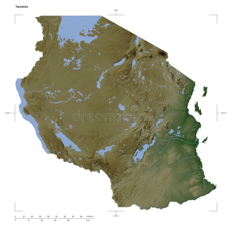 Tanzania Shape on White. Pale Stock Illustration - Illustration of ...