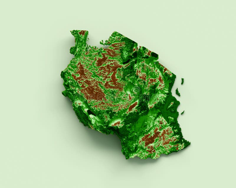 Tanzania Topographic Map 3d Realistic Map Color 3d Illustration Stock ...