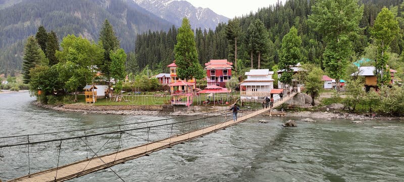 Taobat Bala Woodbridge River Neelum Stock Image - Image of river ...