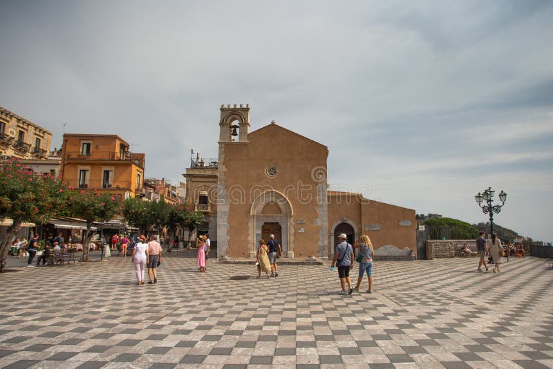 Taormina Church of Saint Augustine / Sicily. Editorial Image - Image of ...