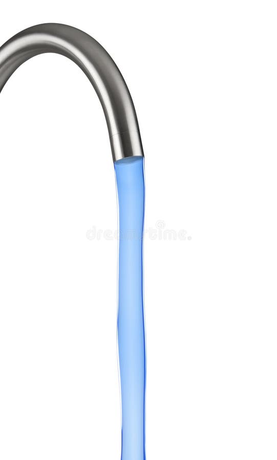Tap with blue water jet stock photo. Image of kitchen - 61220160