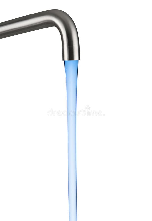 Tap with Big Blue Water Drop Stock Photo - Image of drop, background ...