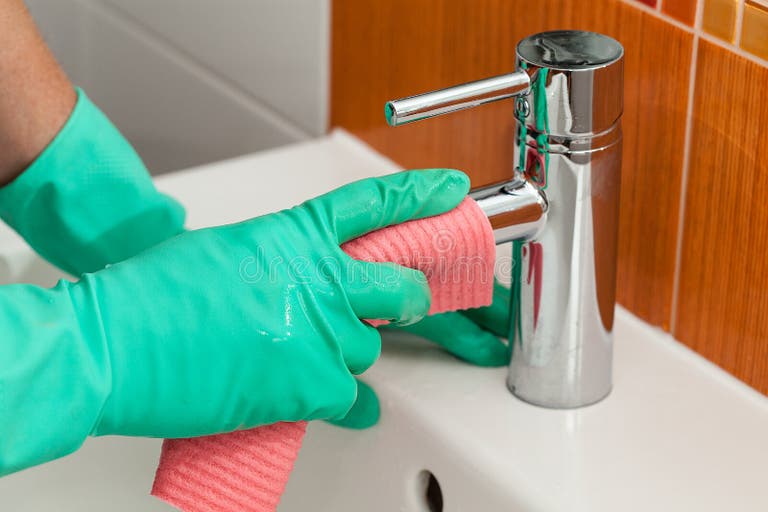 Tap cleaning stock photo. Image of chores, arms, bathroom - 32332416