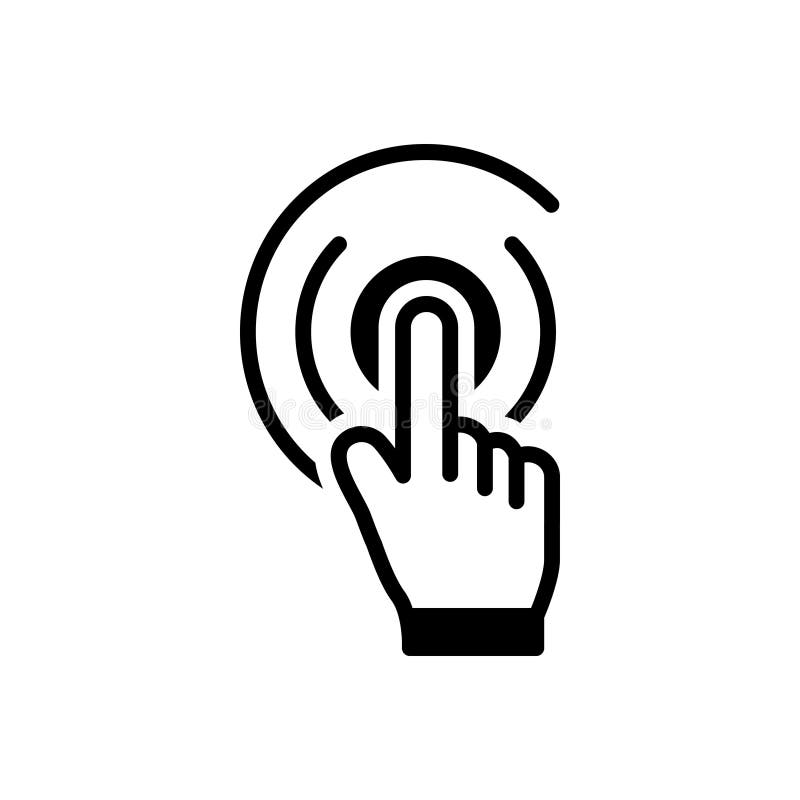 Black Solid Icon for Tap, Finger and Hand Stock Vector - Illustration ...