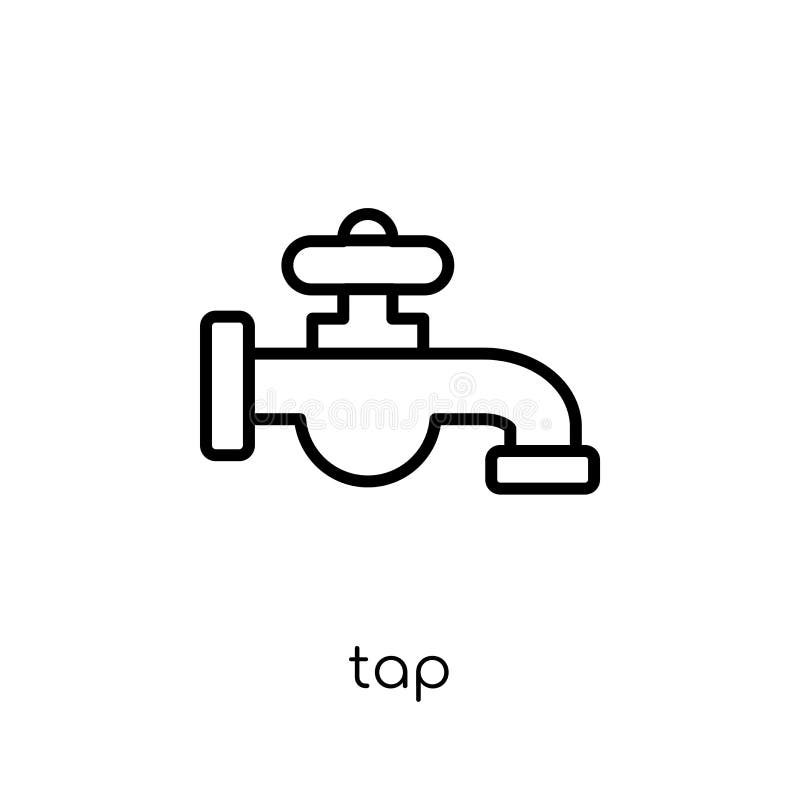 Tap Icon. Trendy Modern Flat Linear Vector Tap Icon on White Background ...