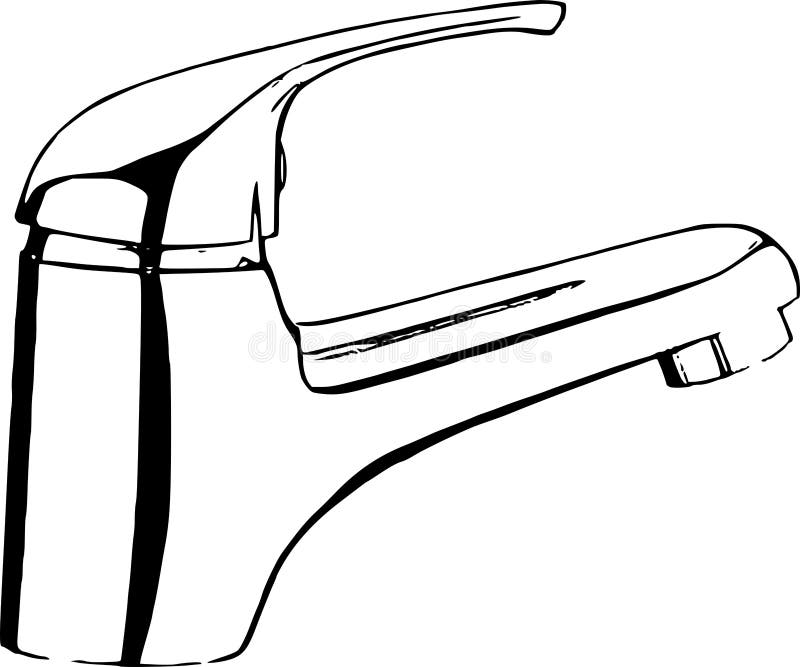 Tap Line Art Sketch stock vector. Illustration of faucet - 46967228