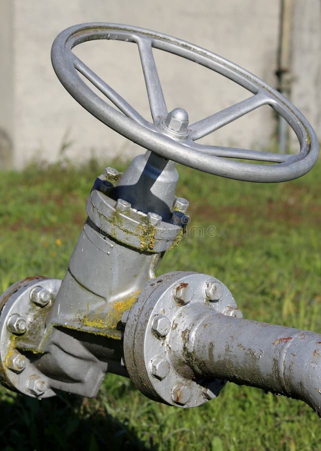 Tap with Pipe Closure Valve in a Large Industrial Plant Stock Photo ...