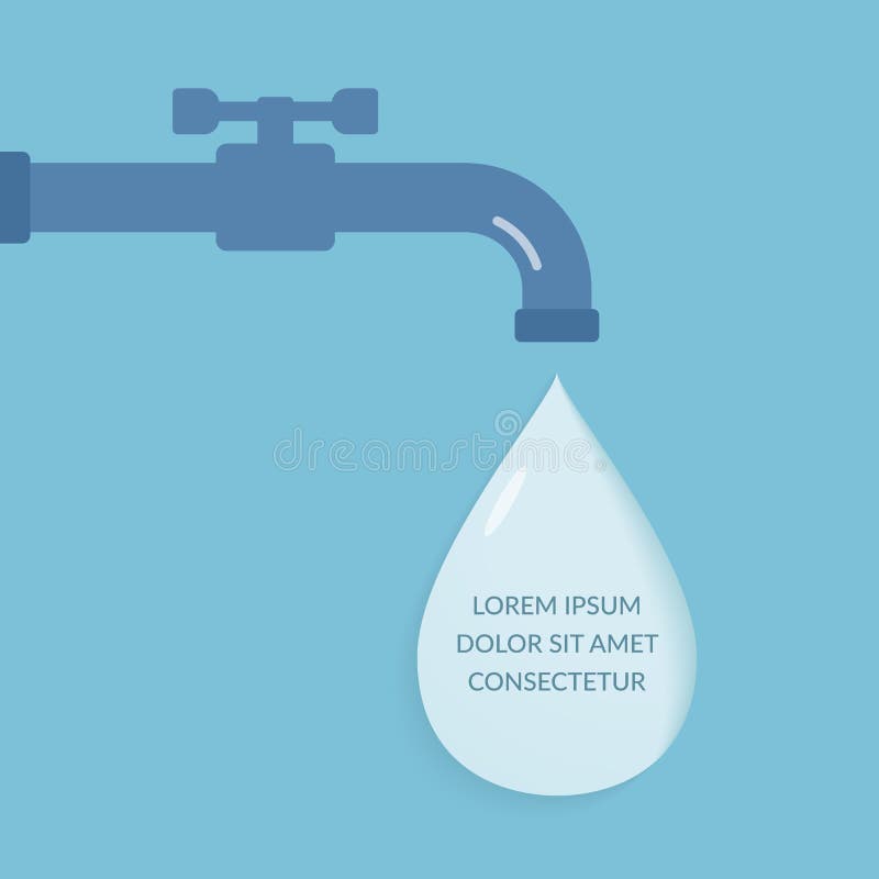 Tap with Water Drop stock vector. Illustration of saving - 251575008