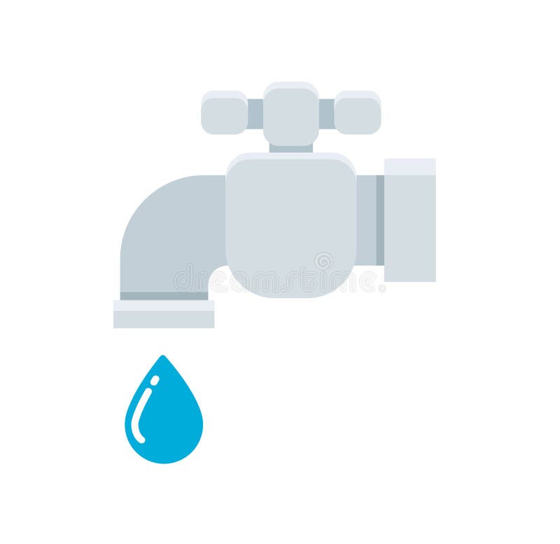 Tap and Water Drop Vector Illustration Stock Vector - Illustration of ...