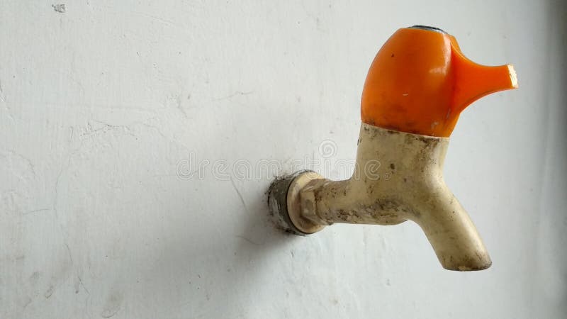 Tap Water Faucet Orange White Stock Photo - Image of white, water ...