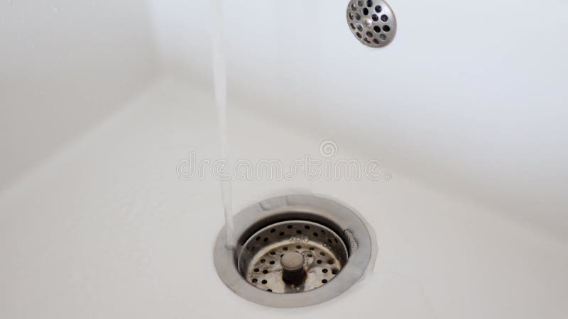 Tap Water Flows Into The Sink Improper Use Of Water In Household Duties